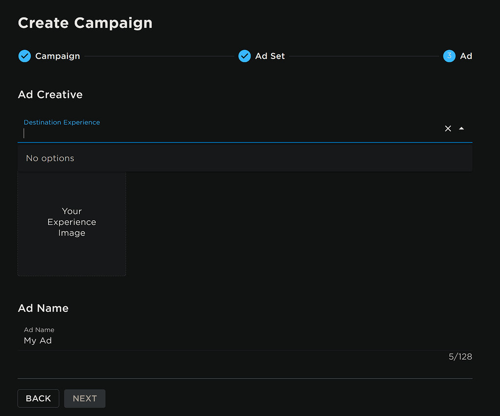 Destination Experience dropdown in Ads Manager is empty - Platform Usage Support - Developer ...