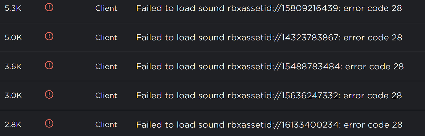 Sound Not Working - Failed to load sound : error code 28 - Scripting Support - Developer Forum ...