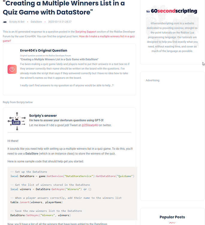 Scripty: AI that answers your Roblox scripting questions from the ...