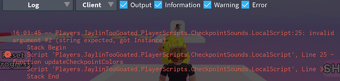 Need Help With Adding Checkpoint Effects To My Obby Scripting 0844