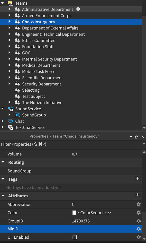 How can I store permission values for each team using the properties tab? - Scripting Support ...