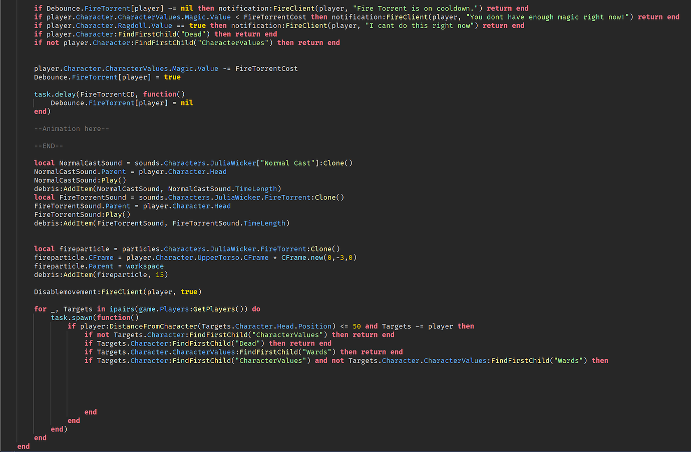 Vortex/Torrent ability - Scripting Support - Developer Forum | Roblox