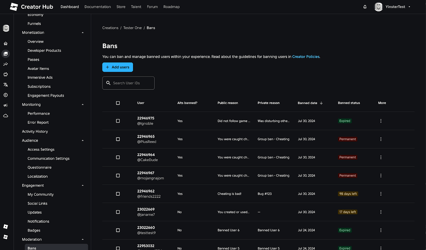 Unban anyone that's banned? - Scripting Support - Developer Forum | Roblox