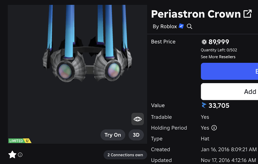 Periastron Crown's thumbnail is bugged - Catalog Asset Bugs - Developer ...