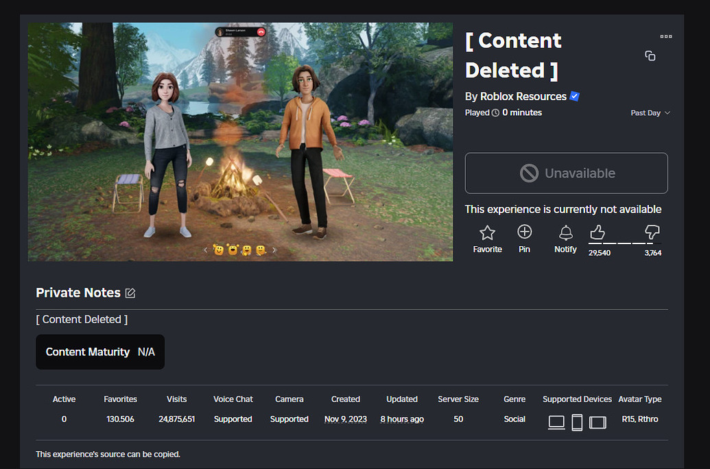 Official Roblox Game not being "Approved" and inaccessible to the ...