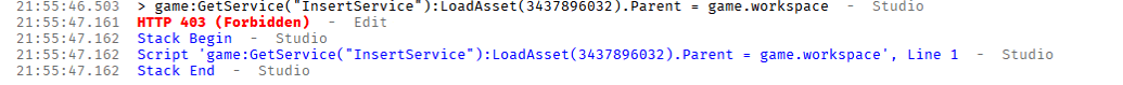HTTP 403 (Forbidden) Error Using InsertService - Scripting Support ...
