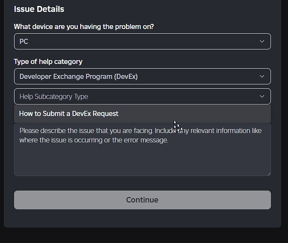 Unable to Make a Support Ticket to DevEx - Roblox Application and Website Bugs - Developer Forum ...
