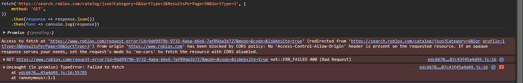 [ROBLOX API] No 'Access-Control-Allow-Origin' header is present on the ...