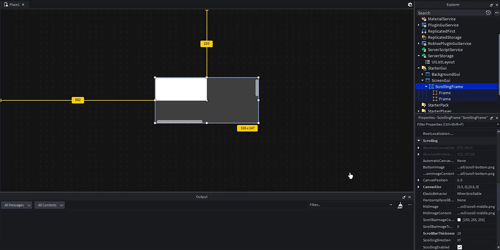 AutomaticCanvasSize ScrollingFrame UILayout Frames only scale off ...