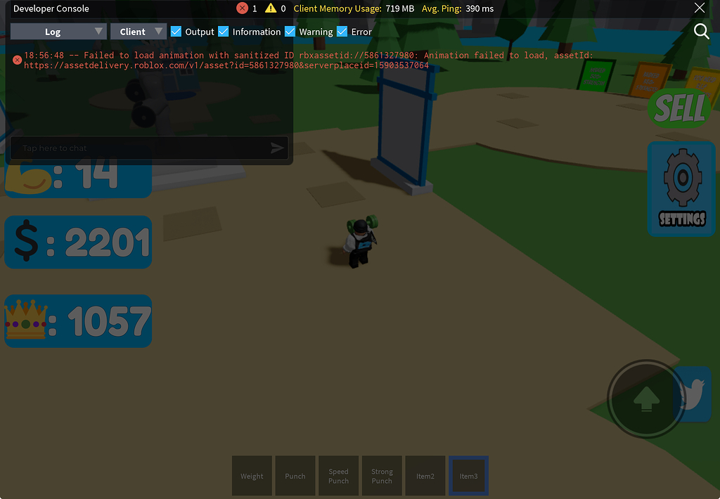 Strength Simulator] Developer Console Error Animation – Adding a Fun ...