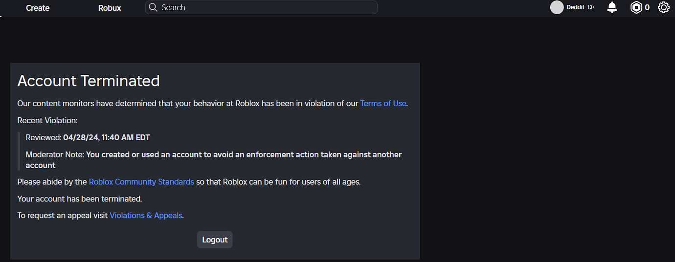Wrongly terminated, main account being wrongly punished for it and hasn ...