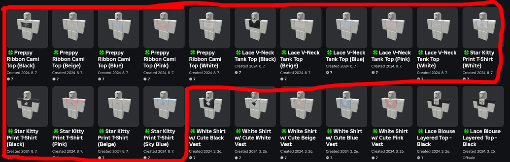 Classic clothes not showing up in the catalog and group store - Catalog ...
