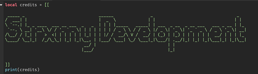 Printing ASCII Art - Scripting Support - Developer Forum | Roblox