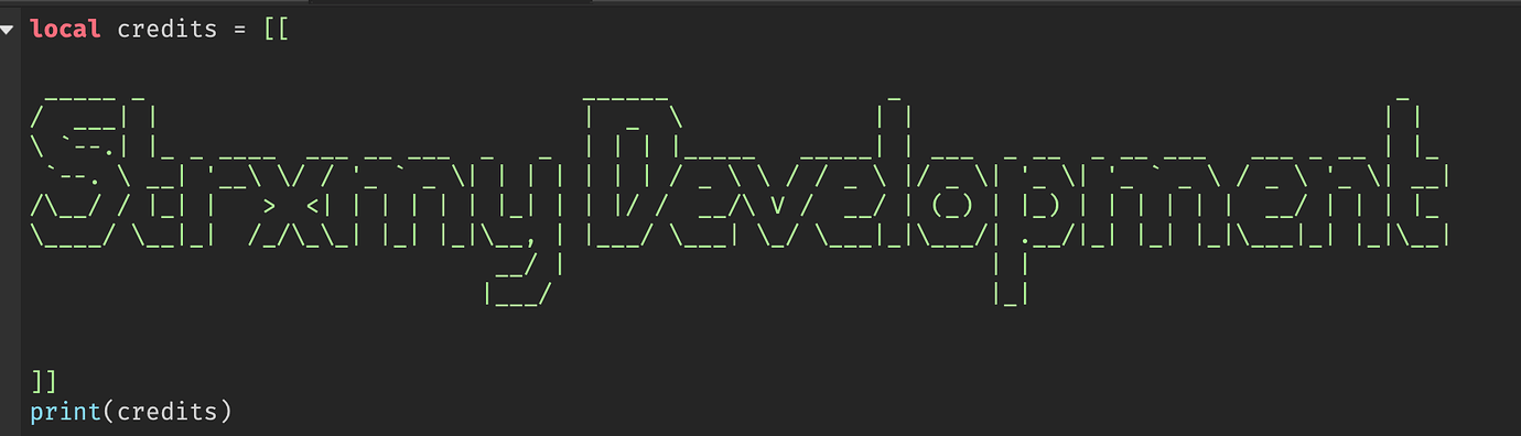 Printing ASCII Art - Scripting Support - Developer Forum | Roblox