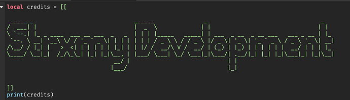 Printing ASCII Art - Scripting Support - Developer Forum | Roblox