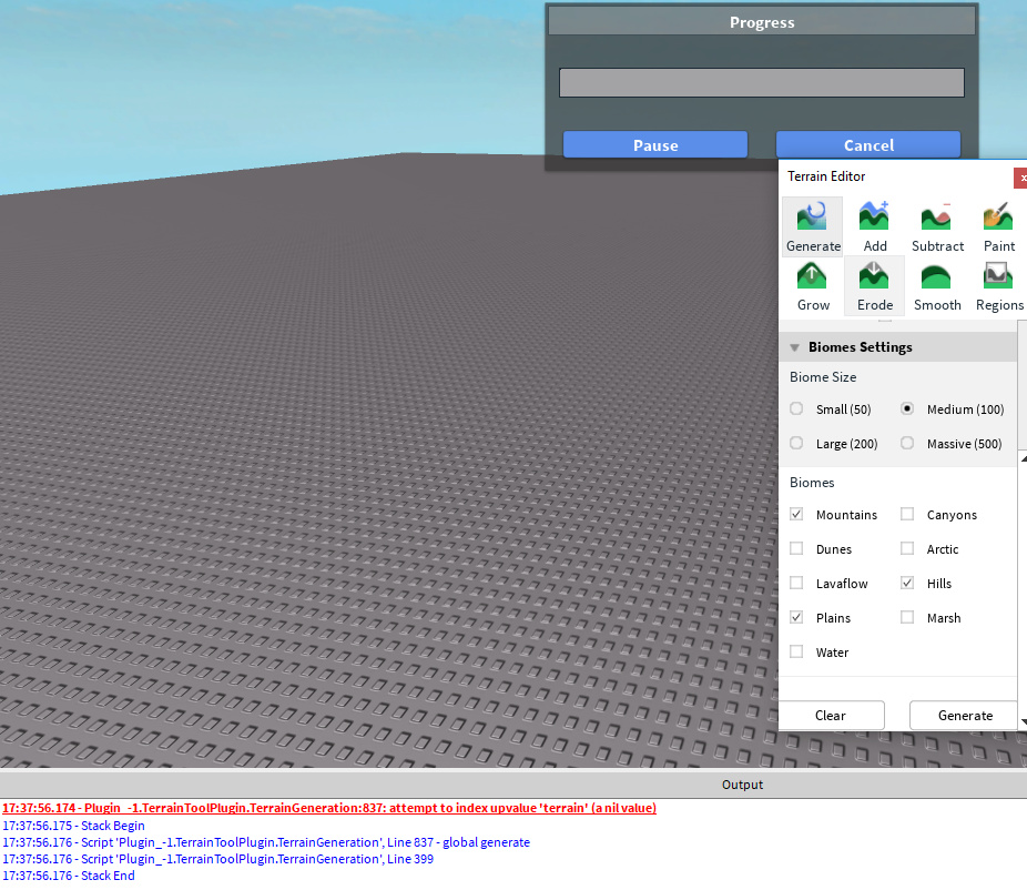 Terrain generation flat out doesn't work - Studio Bugs - Developer ...