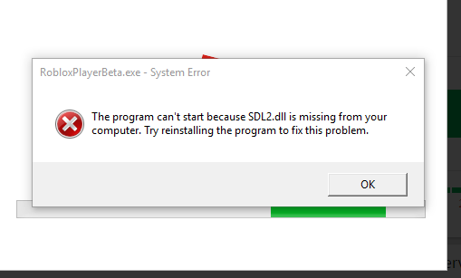SDL2.dll error missing - Engine Bugs - Developer Forum | Roblox