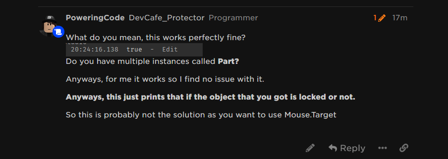 How to detect if a part is locked? - Scripting Support - Developer Forum | Roblox