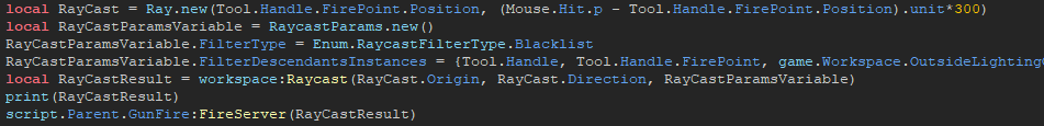 Attempting to make a raycasting gun except I can't get a mouse click value over to the server in ...