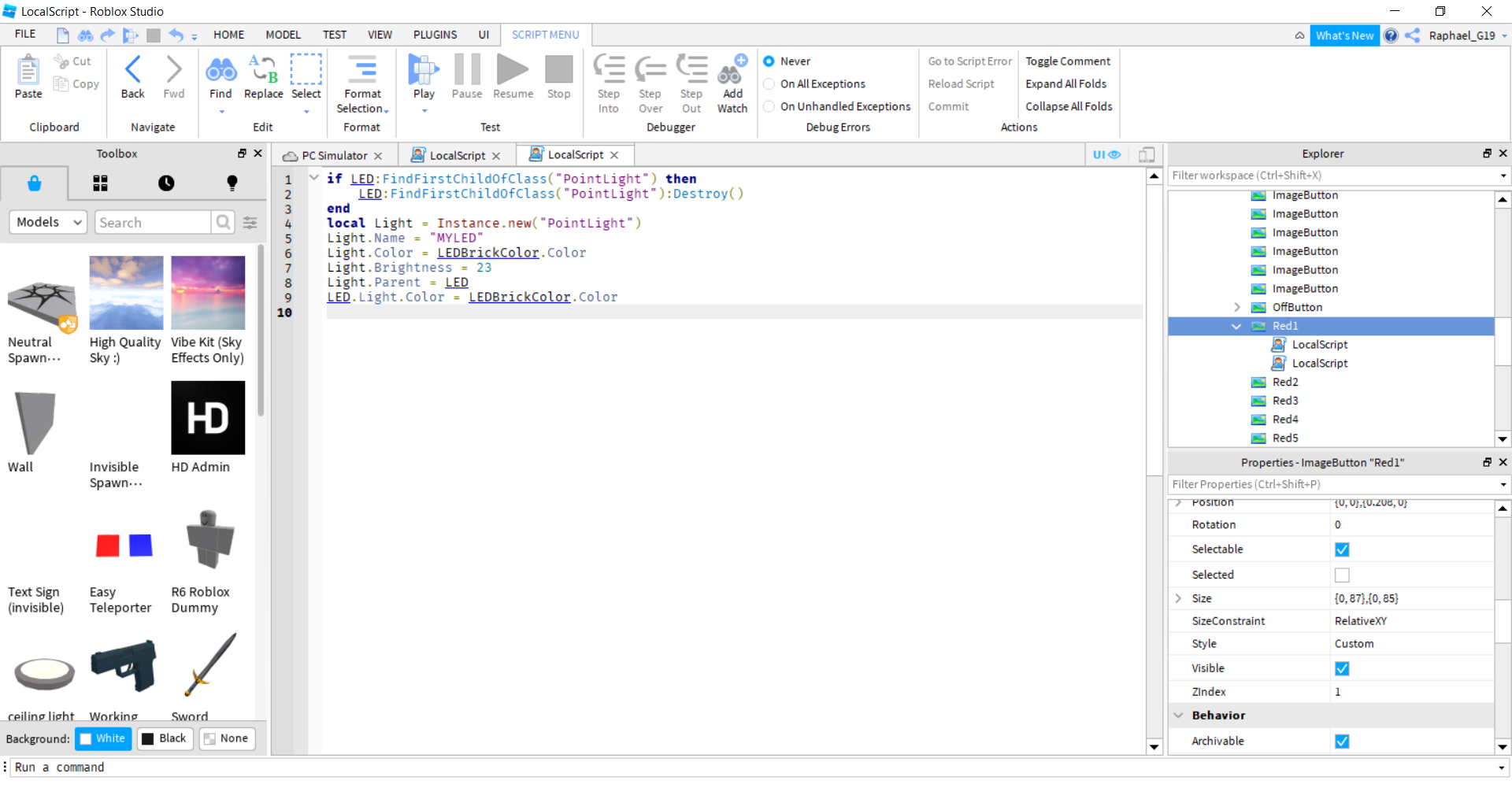 How do I fix my GUI light from getting brighter each click? - Scripting ...