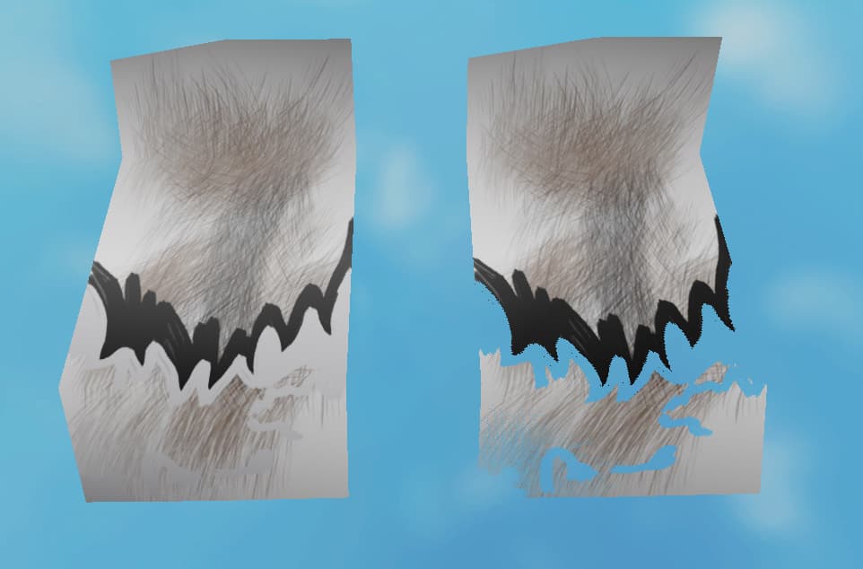 Is there a method to show a transparent UV mapped image on an invisible ...