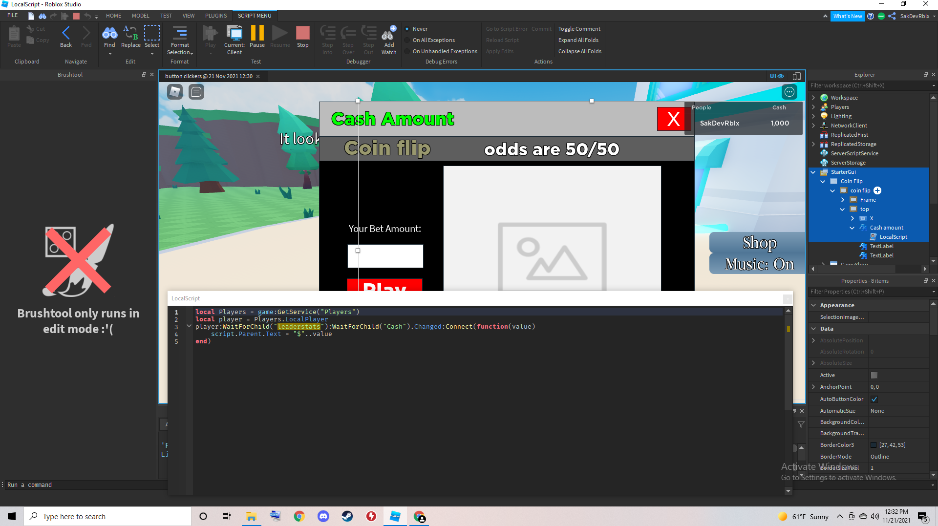 Cash Display Bug - Scripting Support - Developer Forum | Roblox