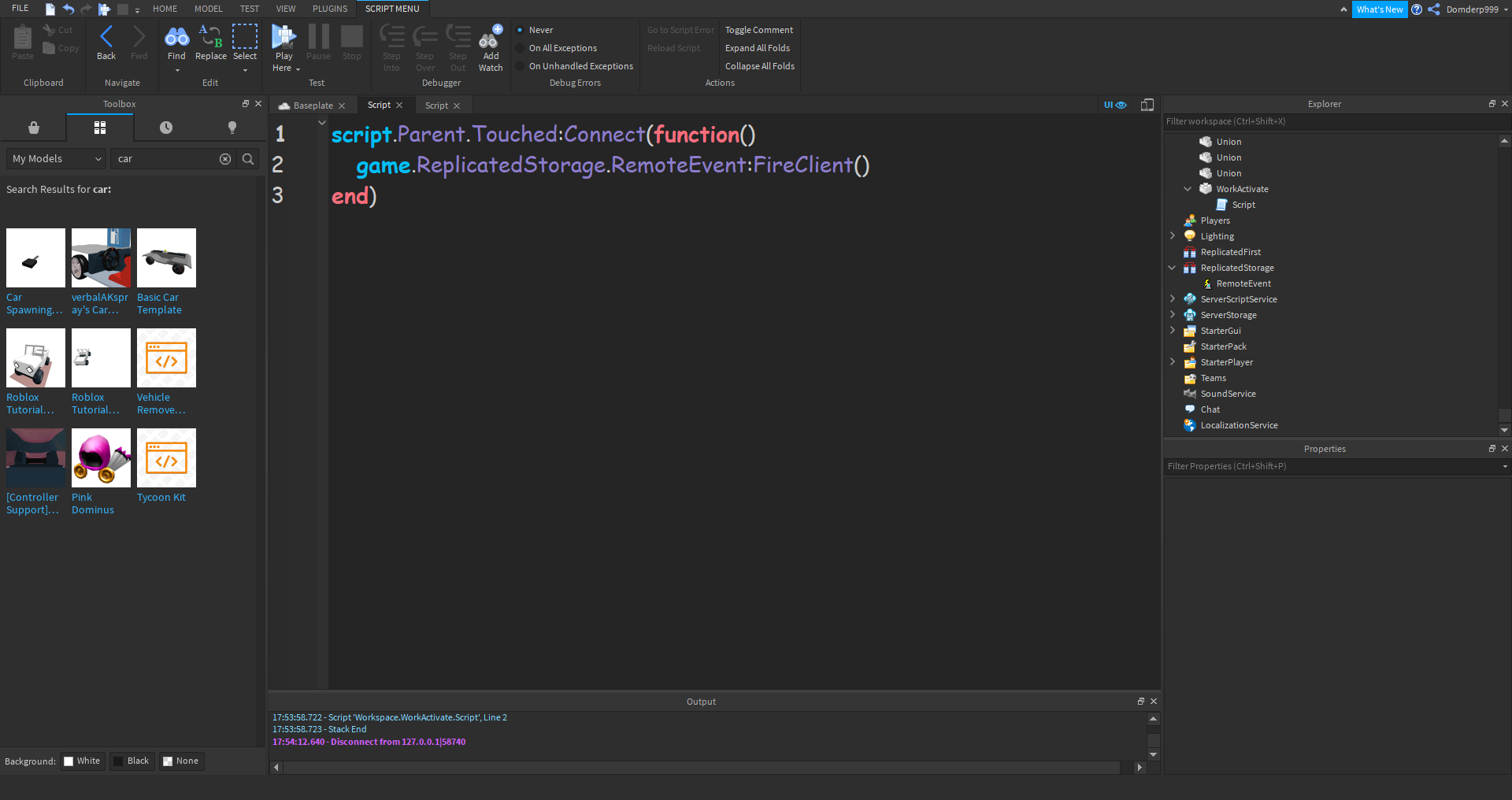 Gui won't show when part is touched - Scripting Support - Developer Forum | Roblox
