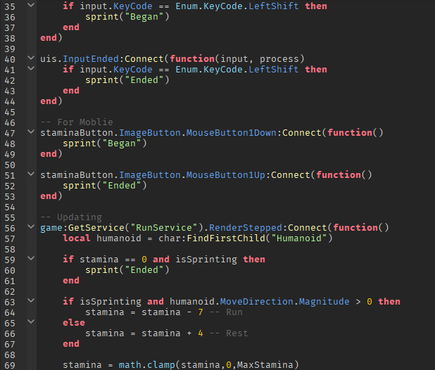 Sprint System Bugged Out For Mobile Scripting Support Developer Forum Roblox