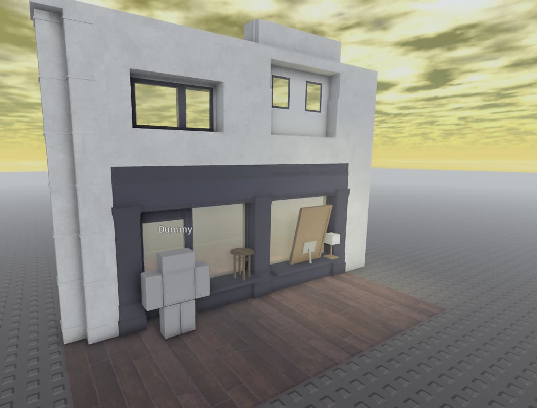 One of my first sorta realistic attempts | building store front ...