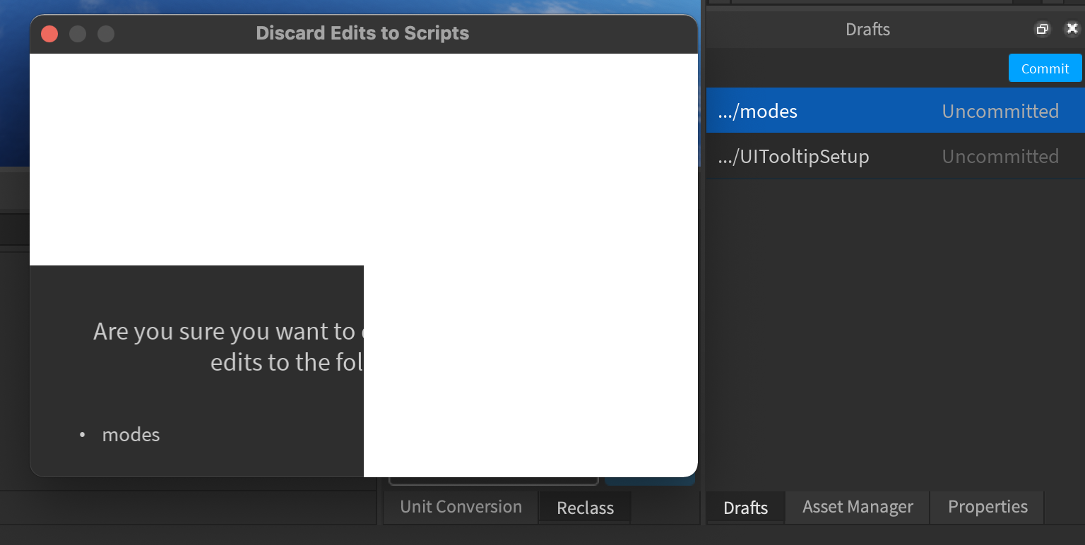 Discard Draft confirmation dialog is cut off - Studio Bugs - Developer ...