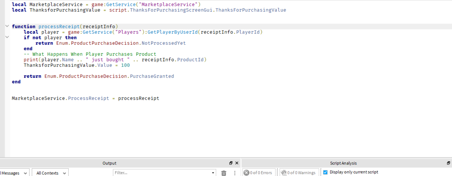 I am Trying to Make a Gui appear when a Player Purchases a Product - Scripting Support ...