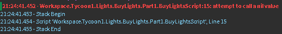 Attempt To Call A Nil Value Error Scripting Support Developer Forum 7207