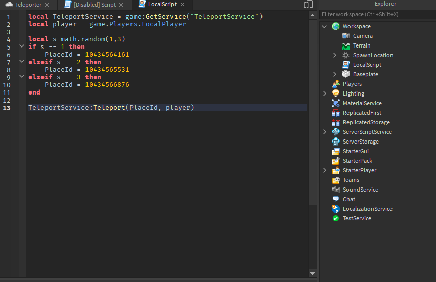 Random teleport place - Scripting Support - Developer Forum | Roblox