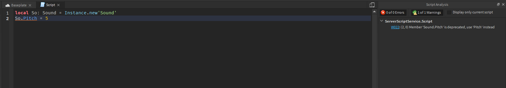 Script Analysis incorrectly refers deprecated Sound.Pitch to use Pitch - Studio Bugs - Developer ...