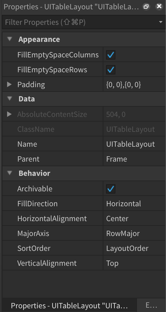 UITableLayout not scaling properly - Scripting Support - Developer Forum | Roblox