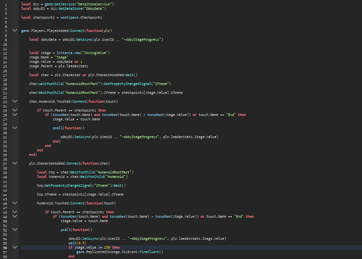 How to make if player join the game the sky change if his stage +150 - Scripting Support ...