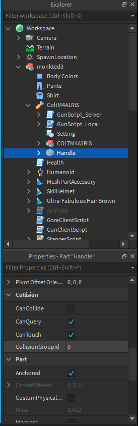 Handle Anchores itself : Help with FE Gun Kit - Scripting Support ...