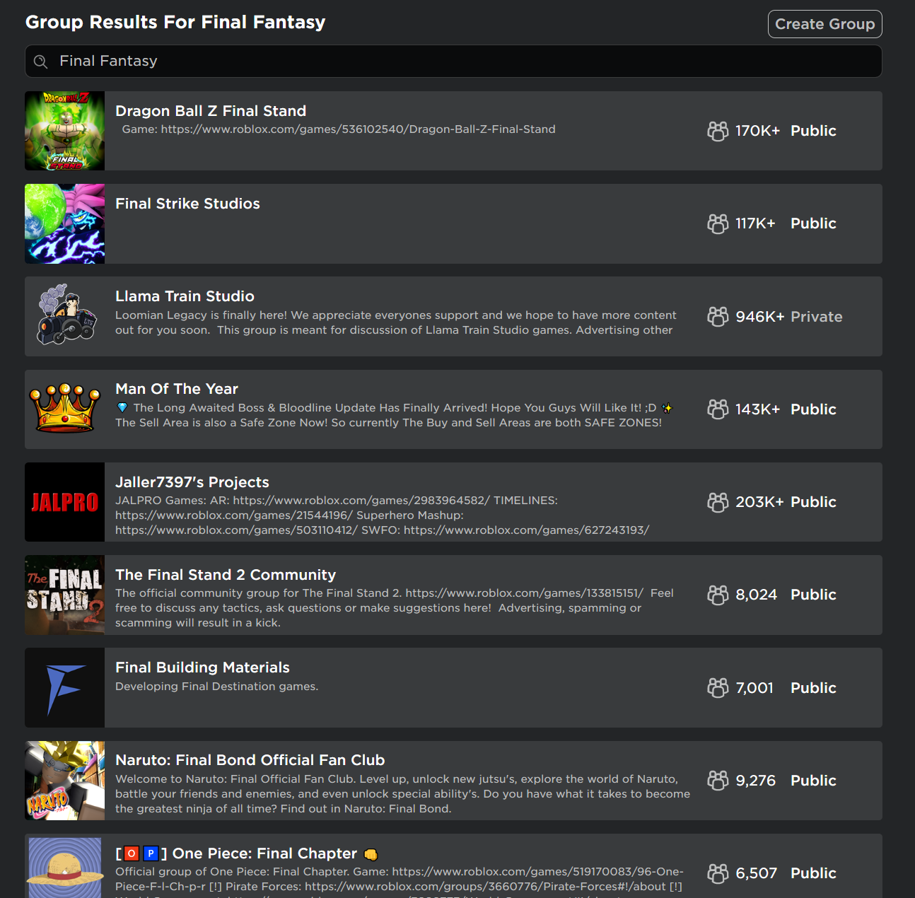 Awesome Group Names For Roblox