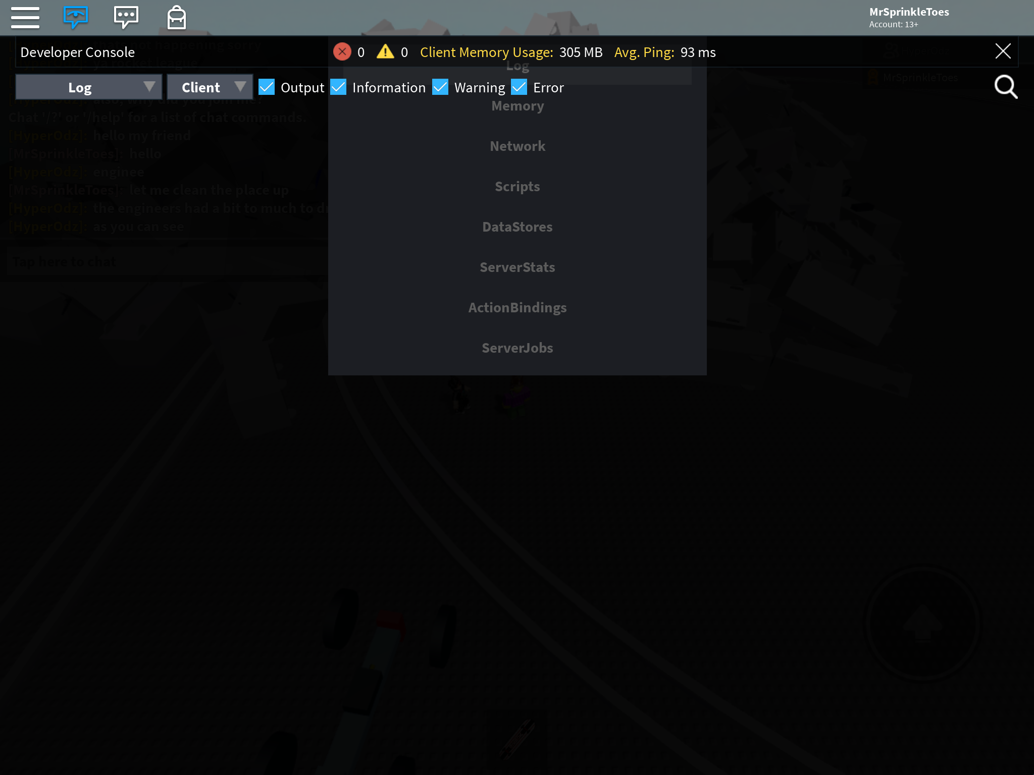 Developer Console view tabs appear behind frame when console is small ...