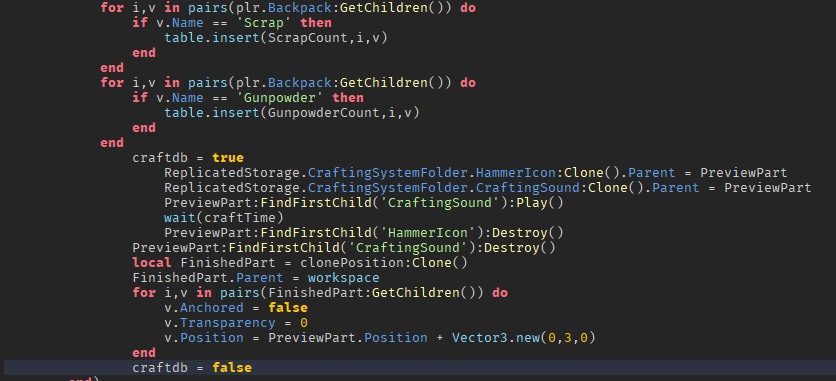 Help with my weird crafting system - Scripting Support - Developer Forum | Roblox