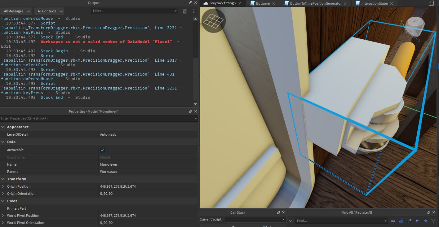Transform Tool Broken: Code typo broke it "Worksapce" - Studio Bugs ...