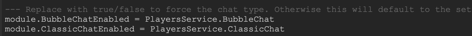 How do you enable BubbleChat without enabling ClassicChat? - Scripting Support - Developer Forum ...