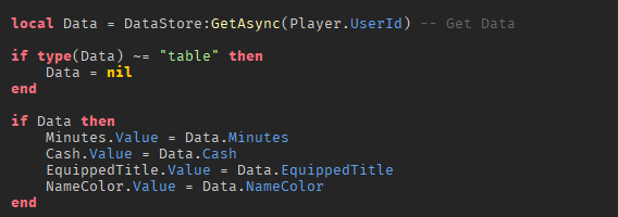 Color doesn't save Player's NameColor using Color3Value in DataStore - Scripting Support ...