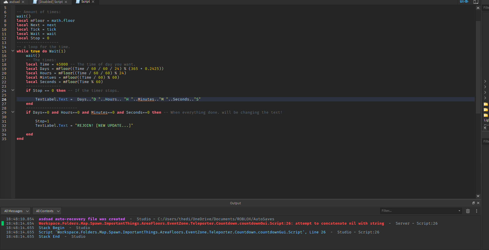 How Can I Make A Countdown On A Surfacegui Scripting Support