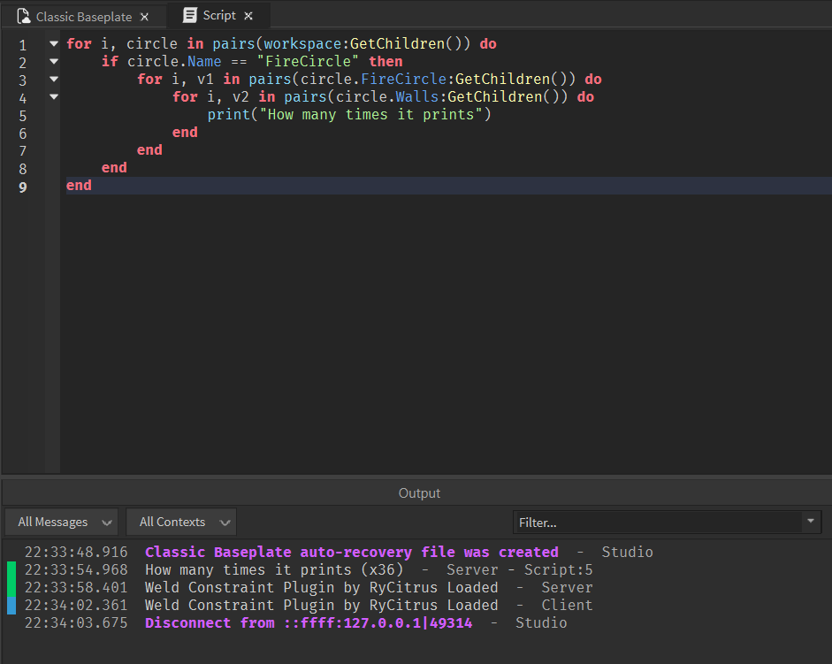 For i,v in paris printing way too many times. How can I avoid this? - Scripting Support ...