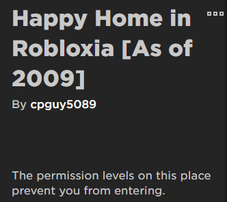 I am not allowed to enter my own game? "The permission levels on this place prevent you from ...