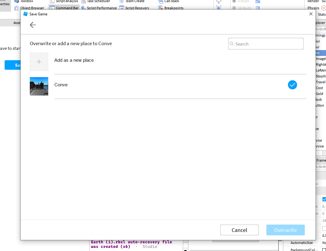 Unable to publish or overwrite certain games - Studio Bugs - Developer Forum | Roblox