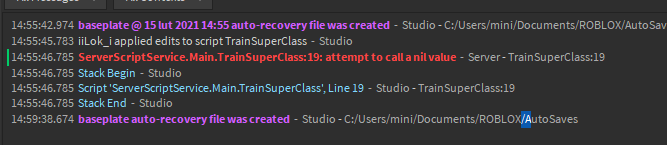 Problem with setup in train system - Scripting Support - Developer ...