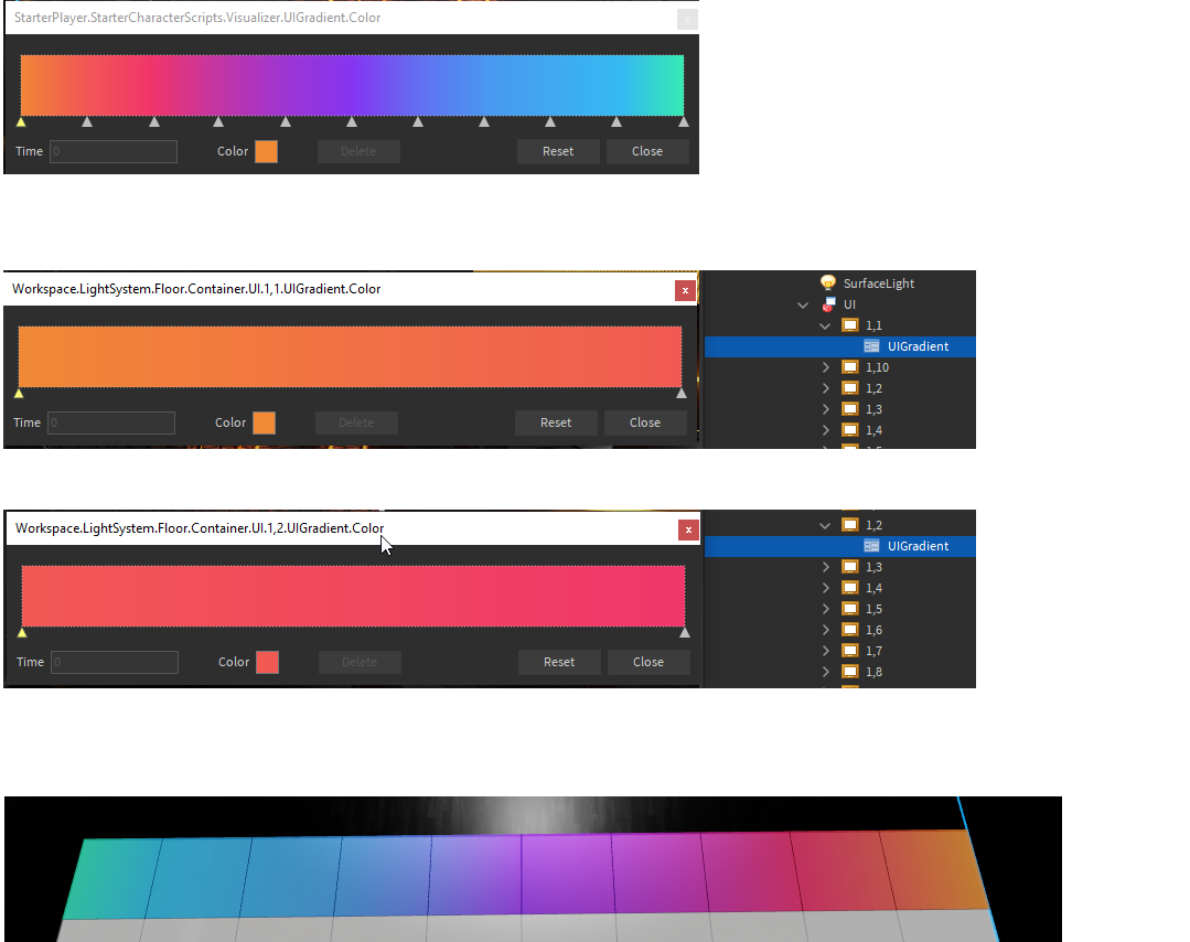 Visualizing gradient over several objects - Scripting Support - Developer Forum | Roblox