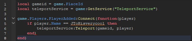 Trying to make Teleport script rejoin a certain user multiple times when they join - Scripting ...